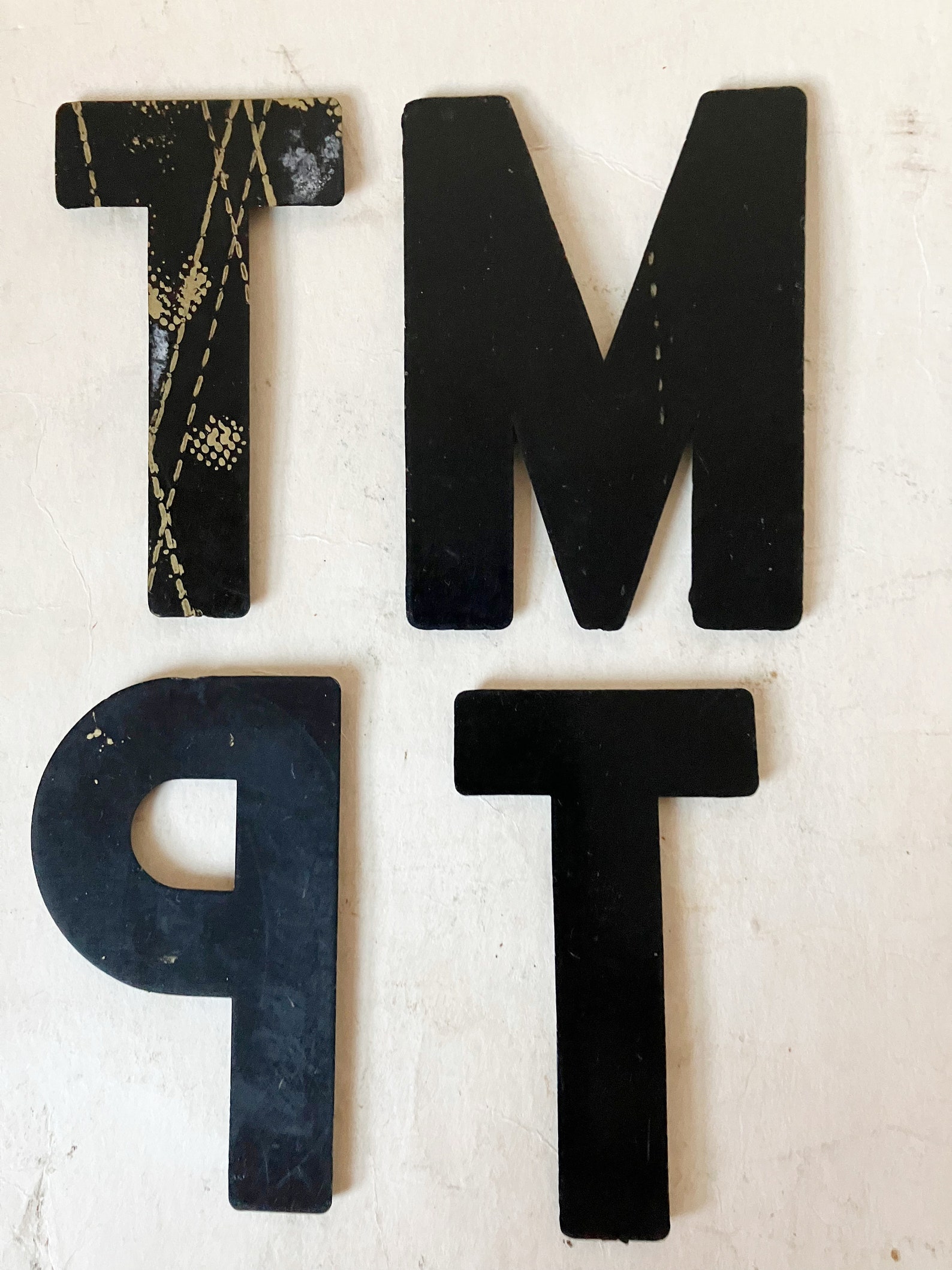 Vintage Gold Letters With Black Trim - Etsy