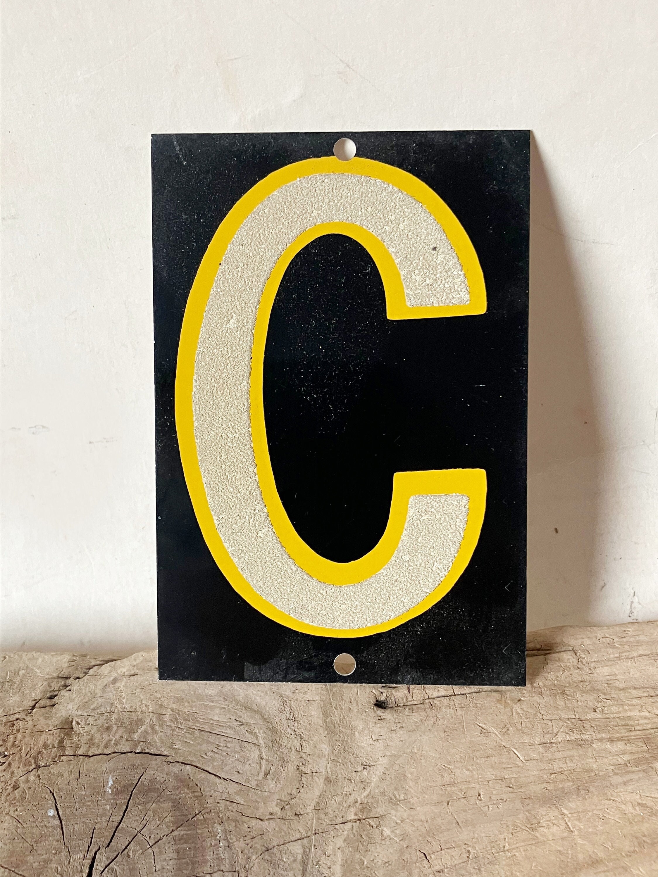 Vintage Reflective Letter C Metal Sign Letter - Etsy