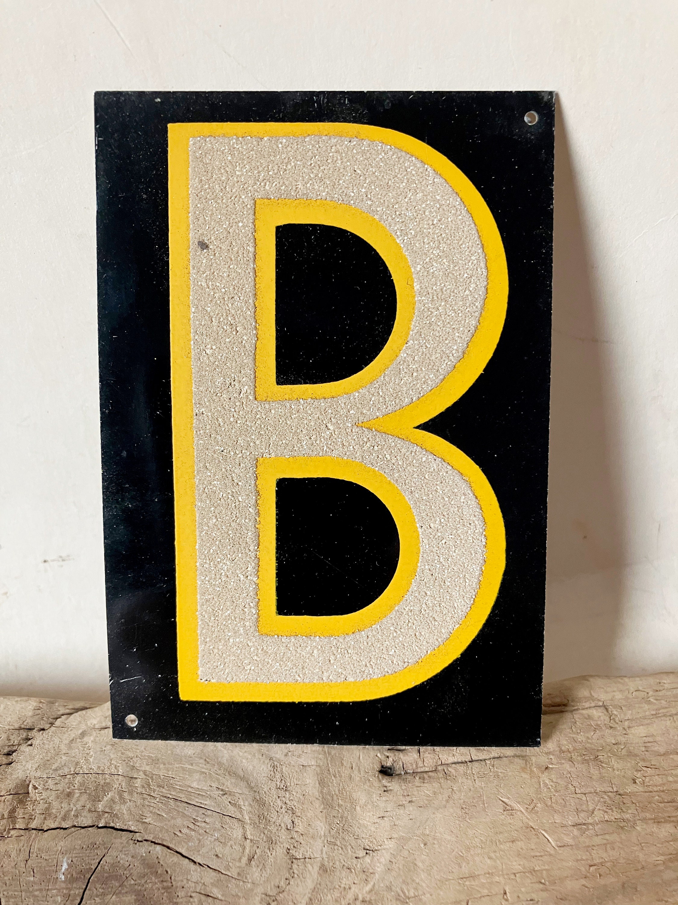 Vintage Reflective Letter B Metal Sign Letter - Etsy