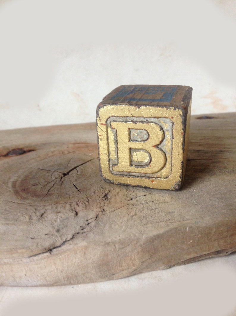 Vintage Alphabet Block Letter B and X Partial Gold Leaf - Etsy