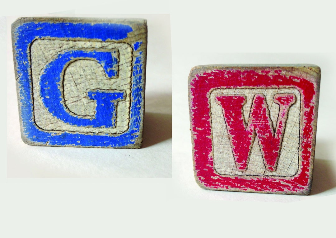 Vintage Alphabet Block Letter G and W All 6 Sides Printed - Etsy