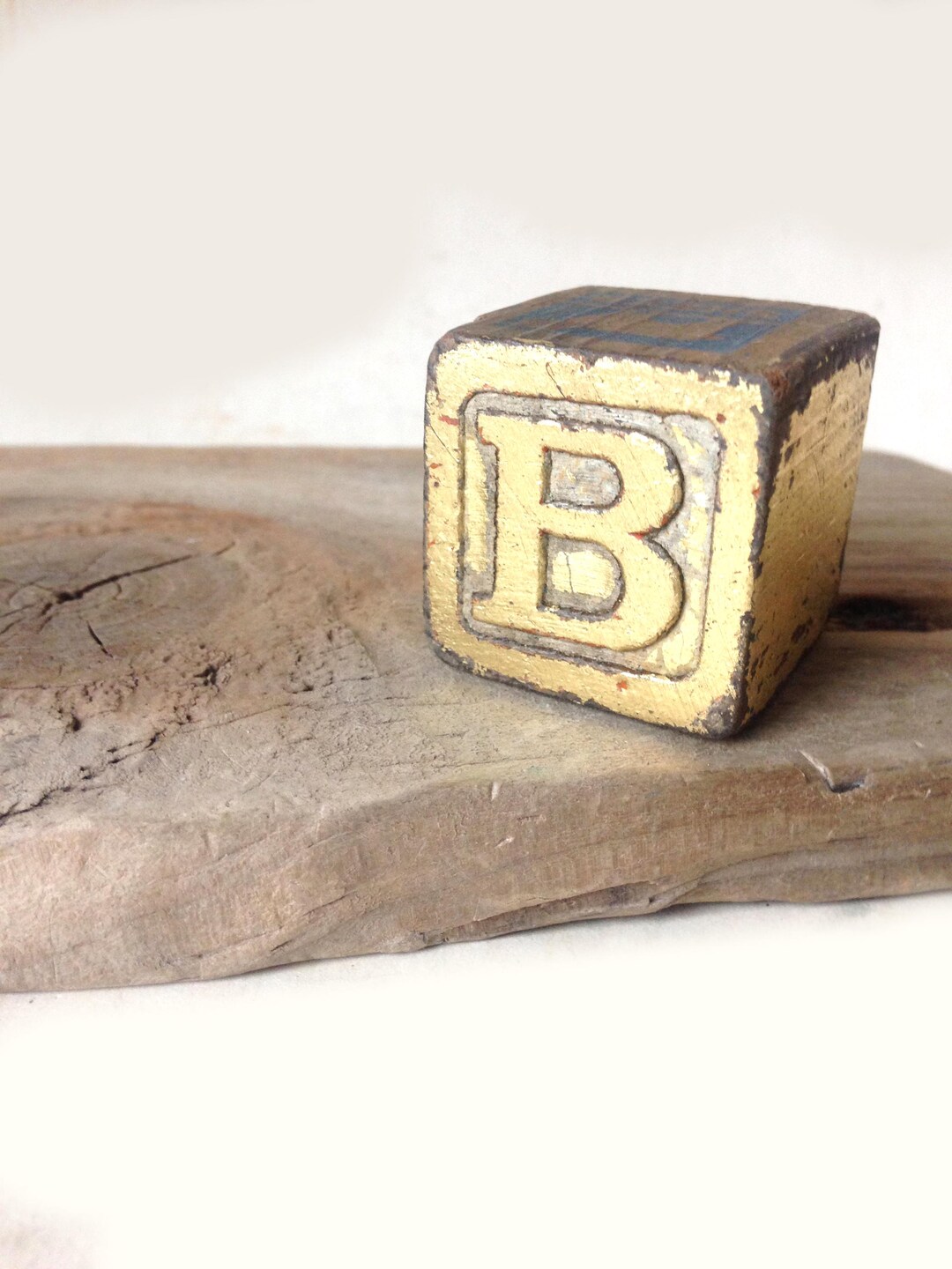 Vintage Alphabet Block Letter B and X Partial Gold Leaf - Etsy