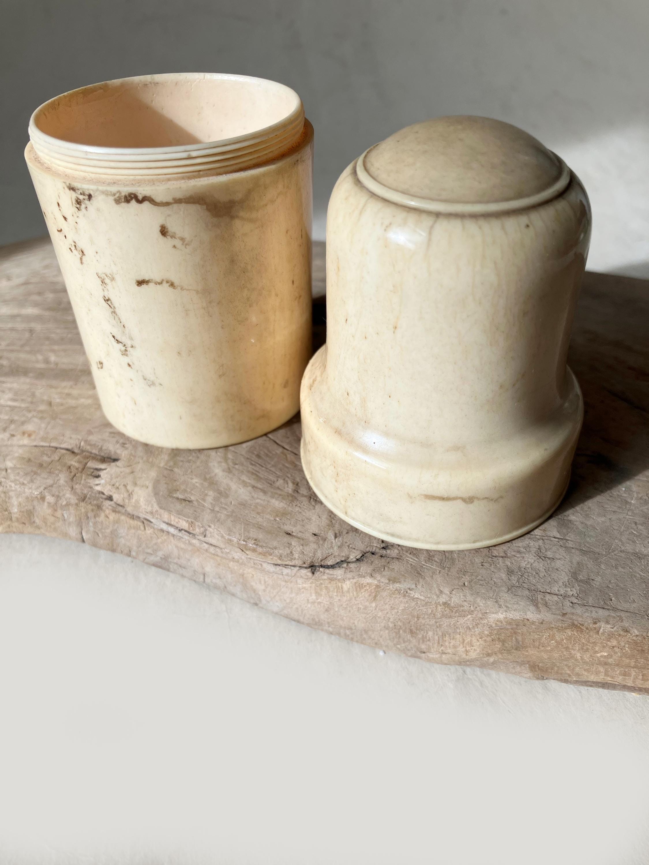 Antique Bone Threaded Bubble Top Container for Bottle - Etsy