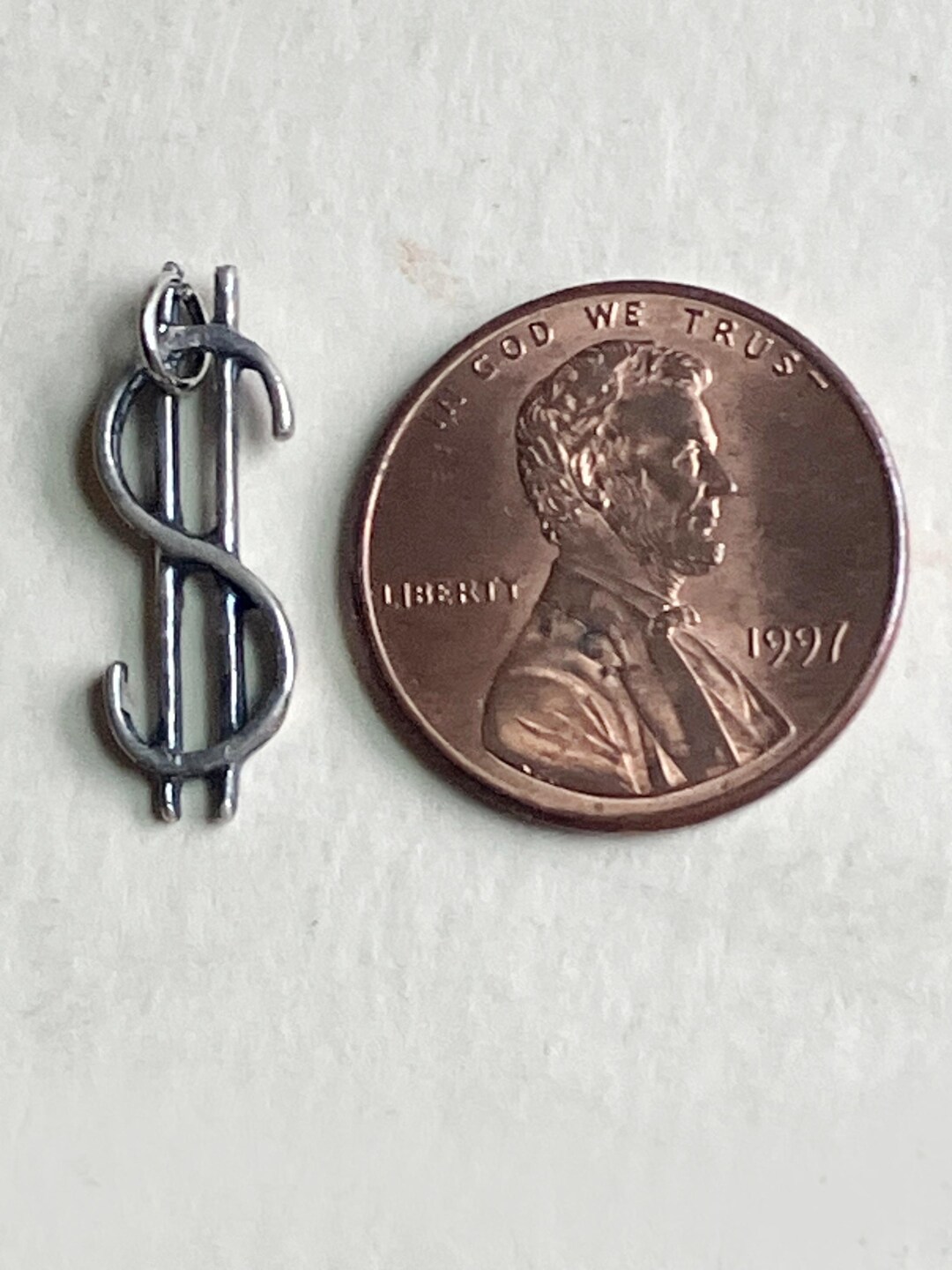 Small Handcrafted 3/4" Vintage Dollar Sign Pendant Silver - Etsy