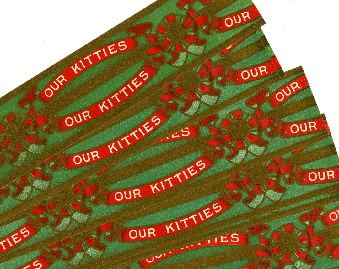 10 Lithographed Our Kitties Vintage Box Label Trim - Etsy