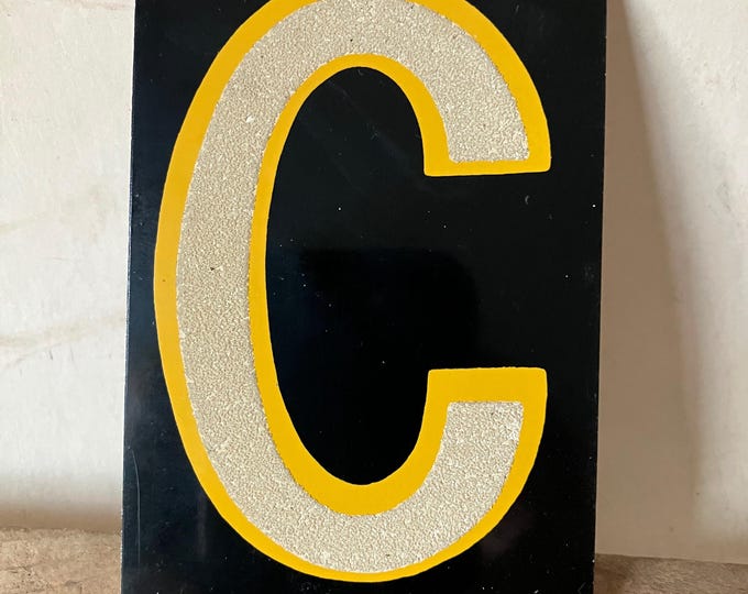 Vintage Reflective Letter C Metal Sign Letter - Etsy
