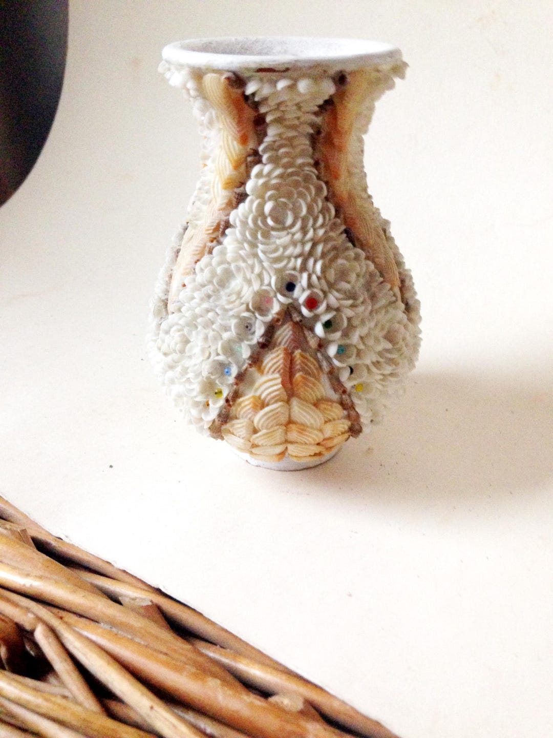 Vintage Decorative Shellwork Vase Shells - Etsy