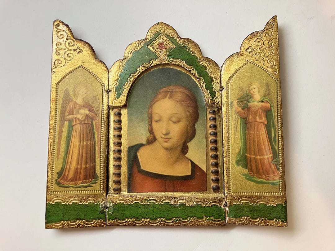 Italian Triptych Raphael's Madonna of the Goldfinch Renaissance Art - Etsy
