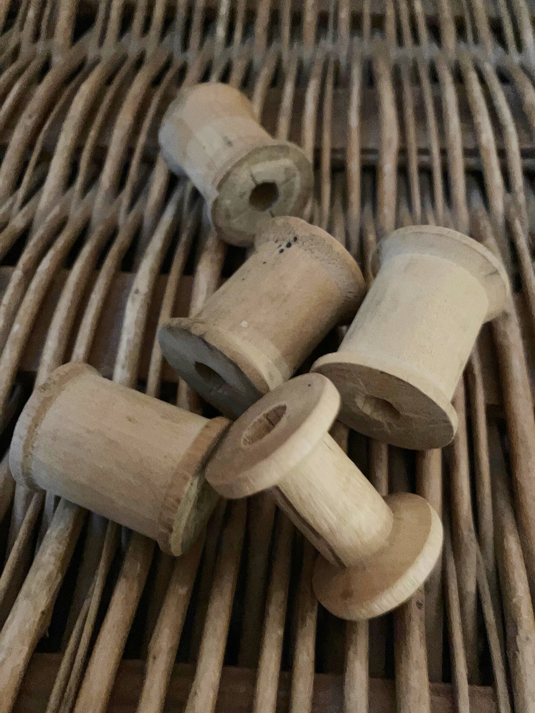 5 Vintage Wooden Spools - Etsy