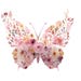 Watercolor Floral Butterfly Clipart Set, Boho Flower Wings (PNG Digital ...