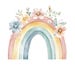 Pastel Boho Rainbow Clipart Set: Nursery Art Graphics, Clouds, Moons ...