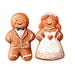 Gingerbread Bride and Groom Watercolor Clipart Set (PNG) - Etsy