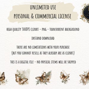 20 PNG, Boho Butterfly Clipart PNG – Watercolor Insects in Neutral ...