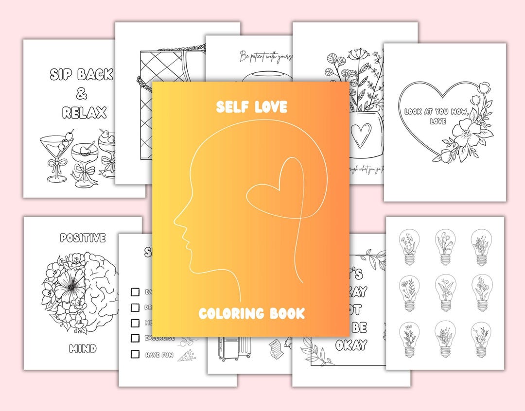 Digital Self Love Coloring Book | Mental Health Coloring Book ...