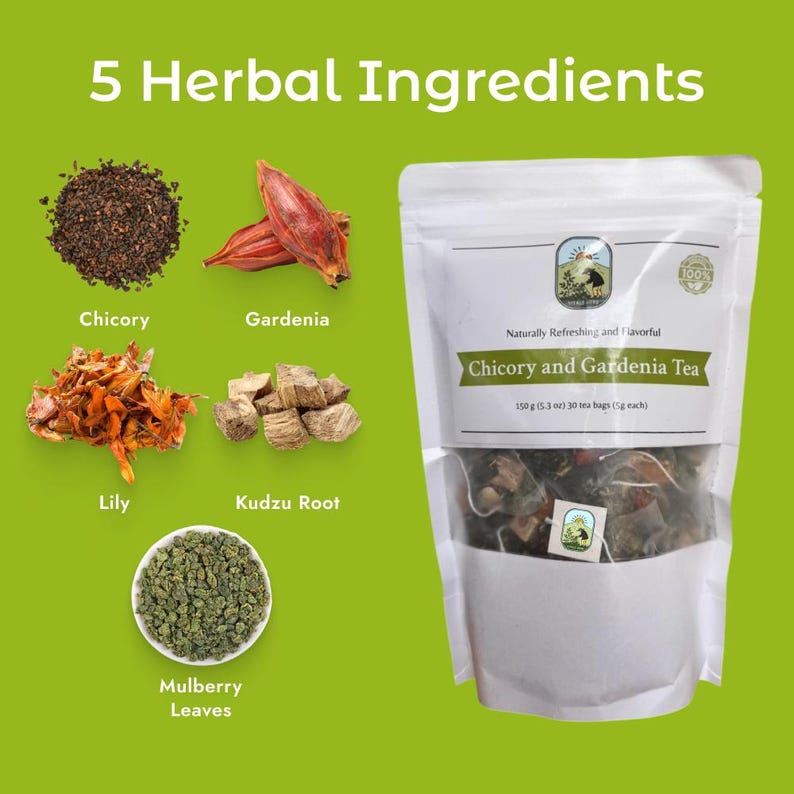Winter Sale! Chicory Gardenia Herbal Tea Caffeine-free Detox Tea - Etsy