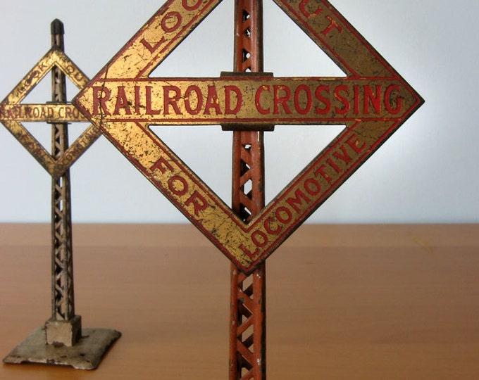Vintage Toy Railroad Crossing Signs 2 - Etsy
