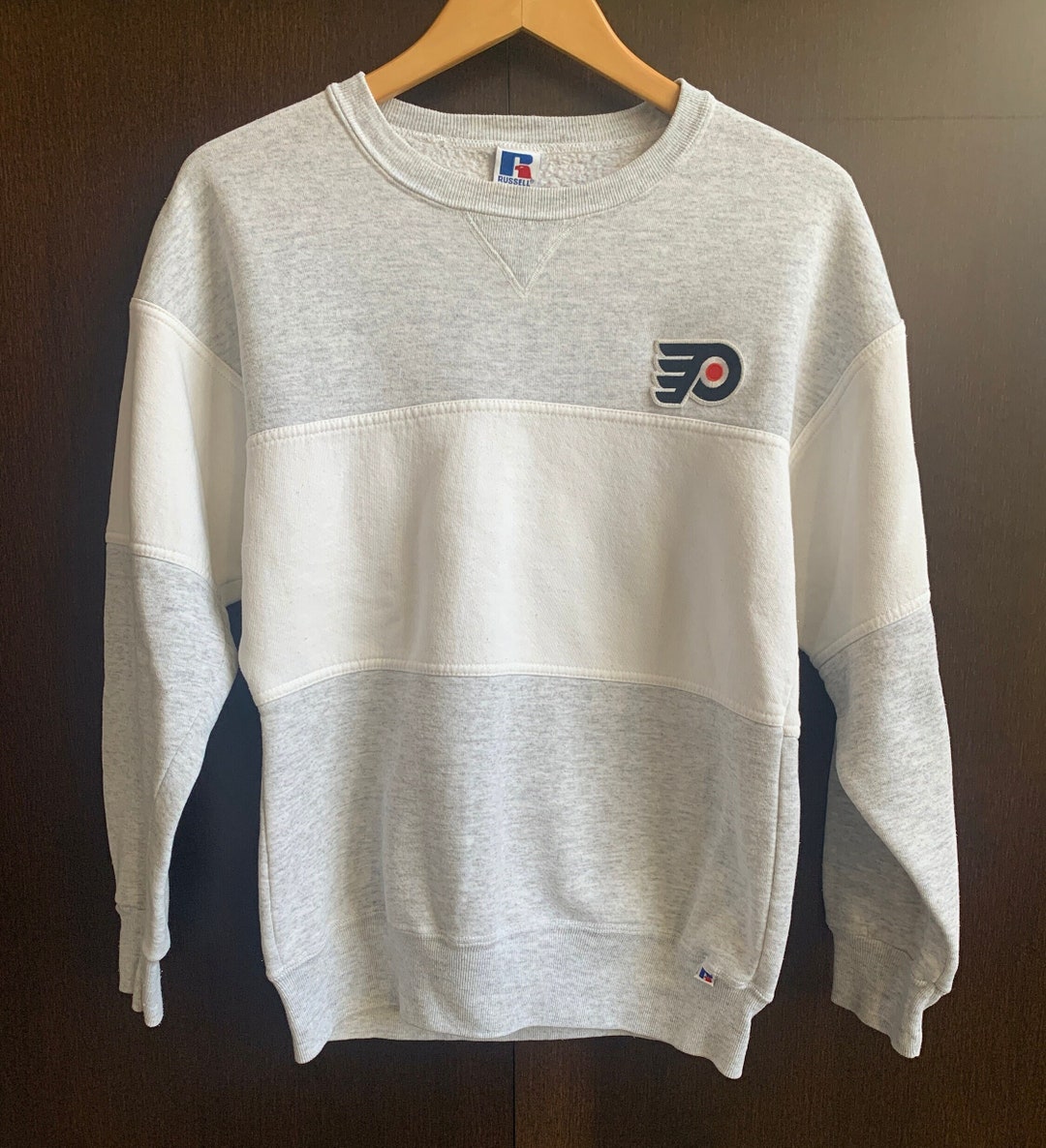 Philadelphia Flyers Custom on Vintage Russell Colorblock Crewneck ...