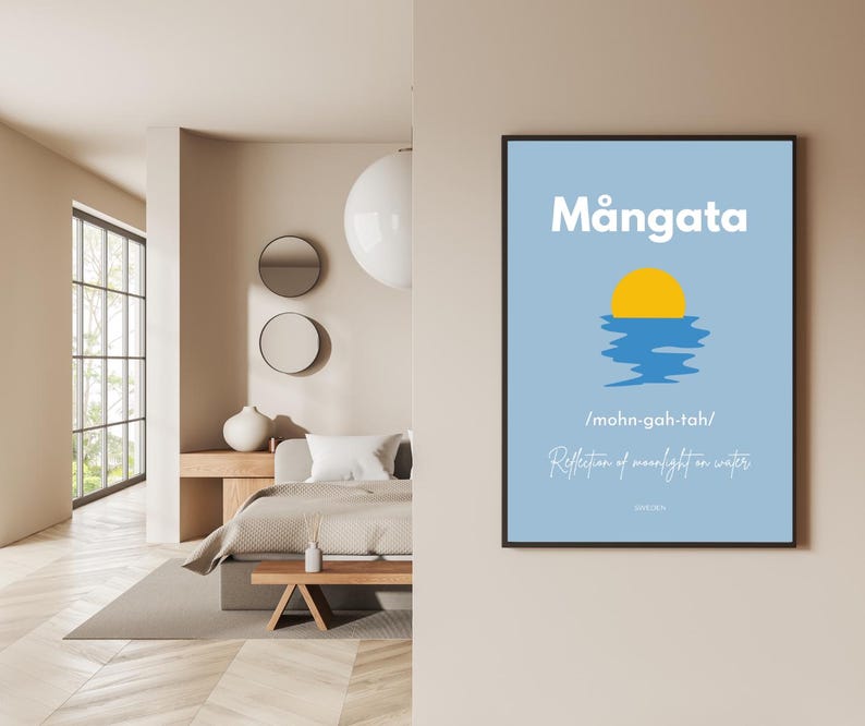Mångata Poster | Swedish Moonlight Wall Art | Minimalist Nature Print | Unframed Matte Poster ...