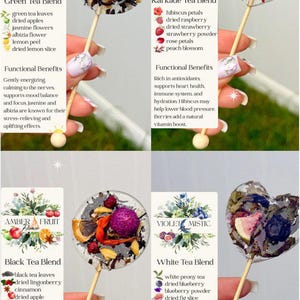 Set of Artisan Herbal Tea Lollipops, Sugar-free Isomalt Tea Pops With ...