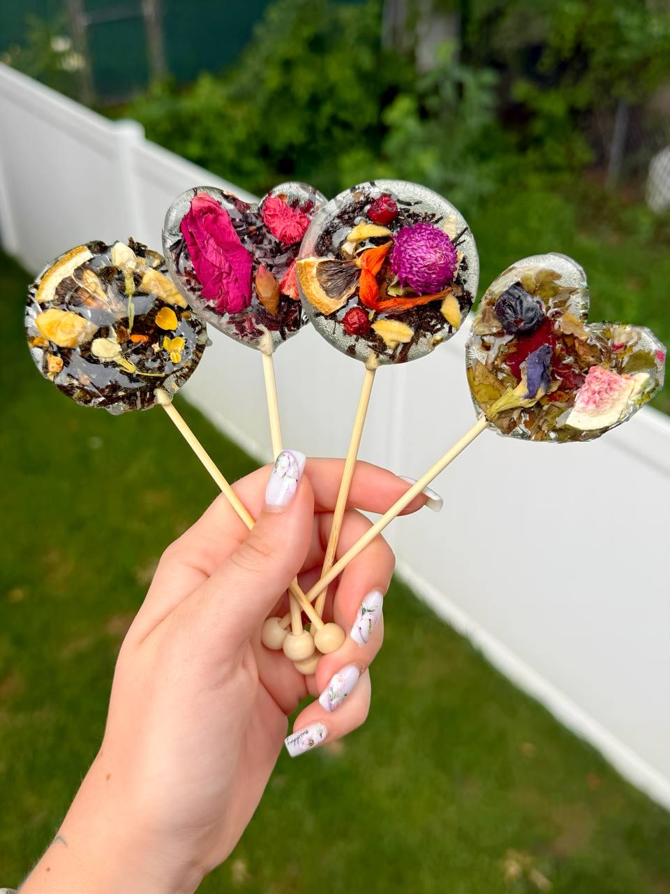 Handcrafted Herbal Tea Lollipops: Sugar-free Isomalt With Dried Fruit ...