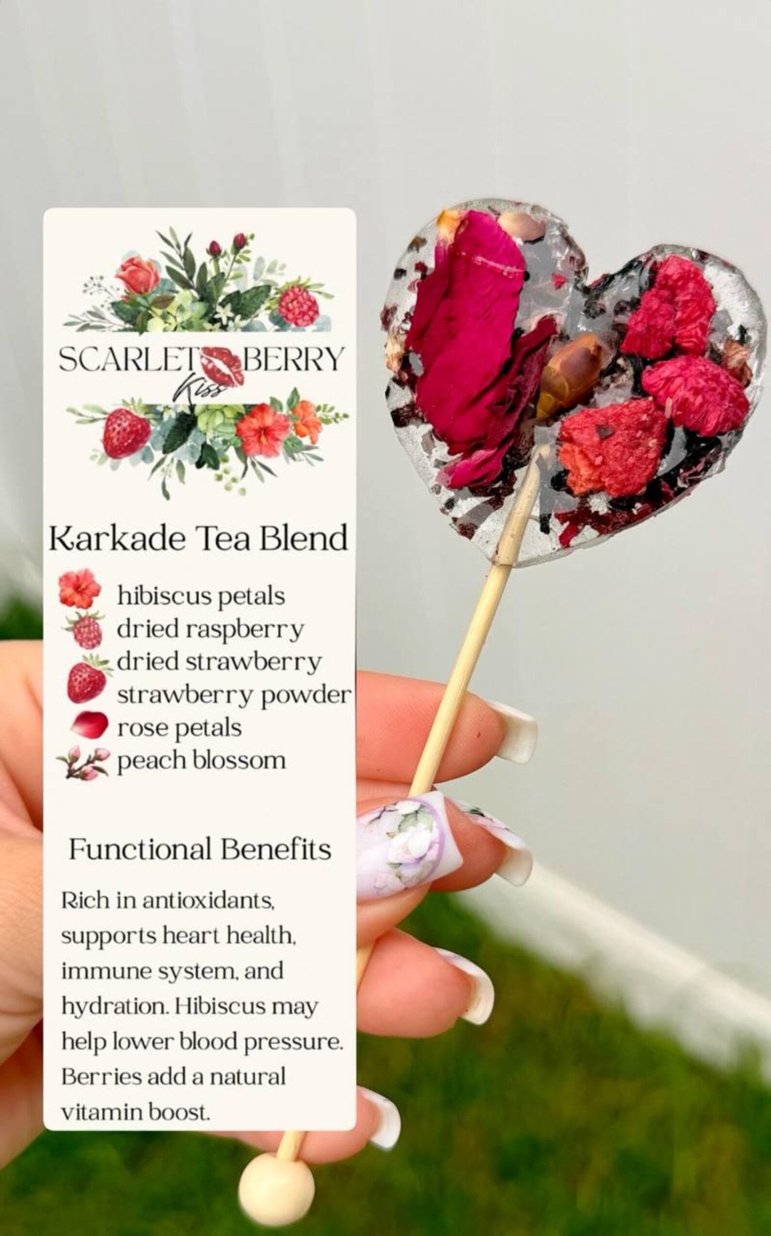 Set of Artisan Herbal Tea Lollipops, Sugar-free Isomalt Tea Pops With ...