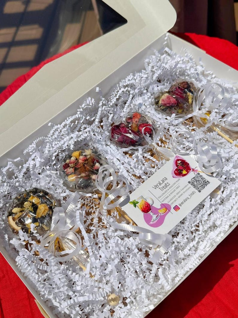 Set of Artisan Herbal Tea Lollipops, Sugar-free Isomalt Tea Pops With ...