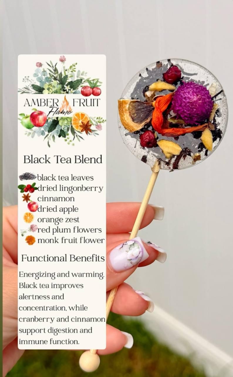 Artisan Herbal Tea Lollipops: Sugar-free Isomalt Tea Pops With Dried Fruit & Flowers - Etsy