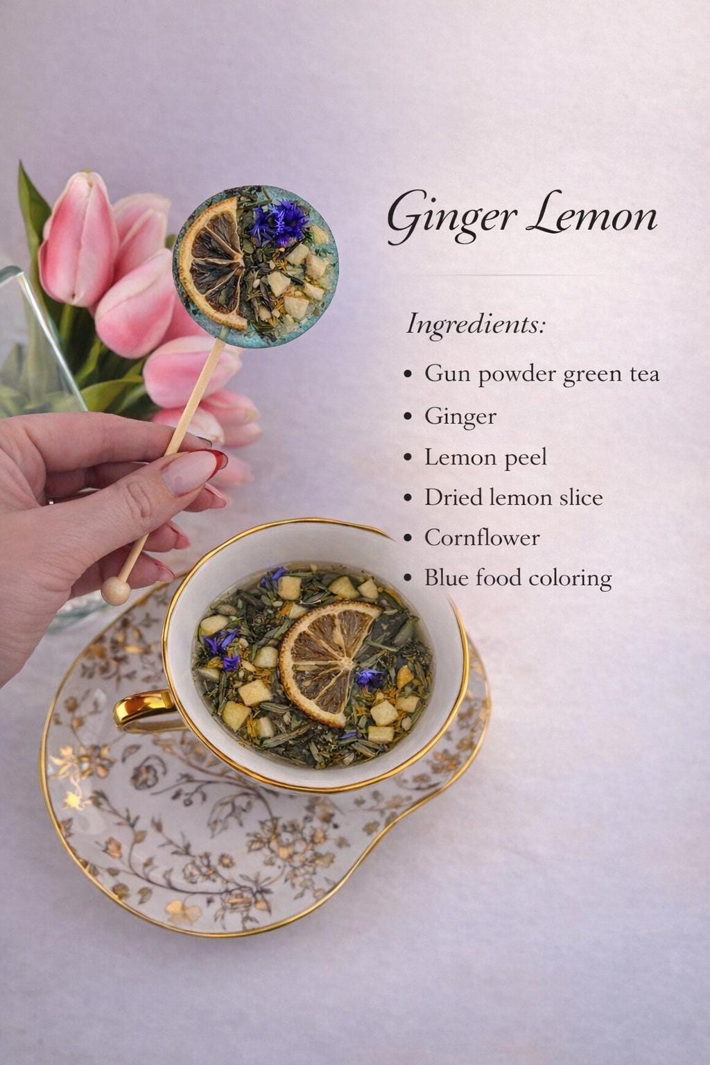 Sugar-free Green Tea Lollipop: Ginger Lemon Flavor - Etsy