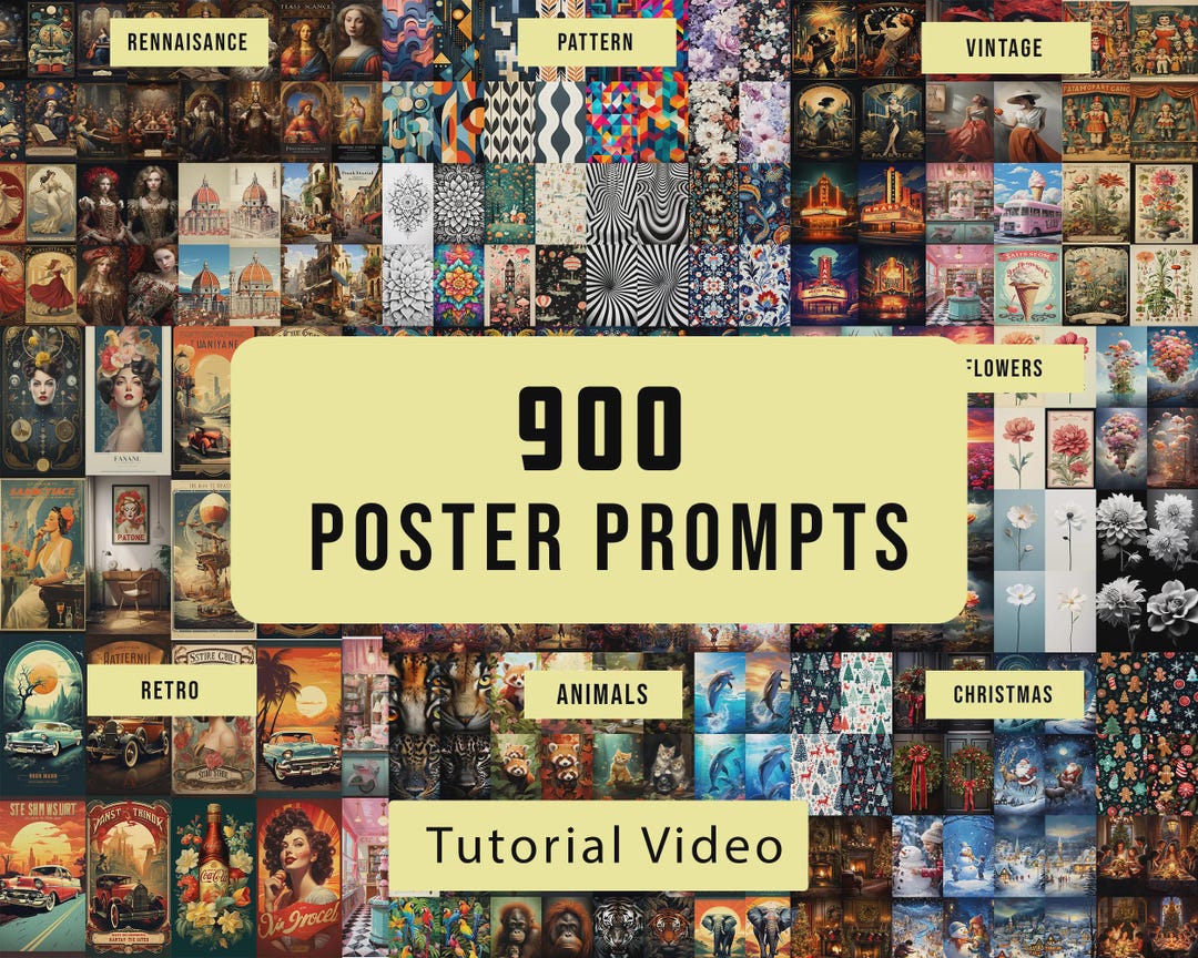 900 AI Art Prompts for Poster Design | High Quality Text Prompts Bundle ...