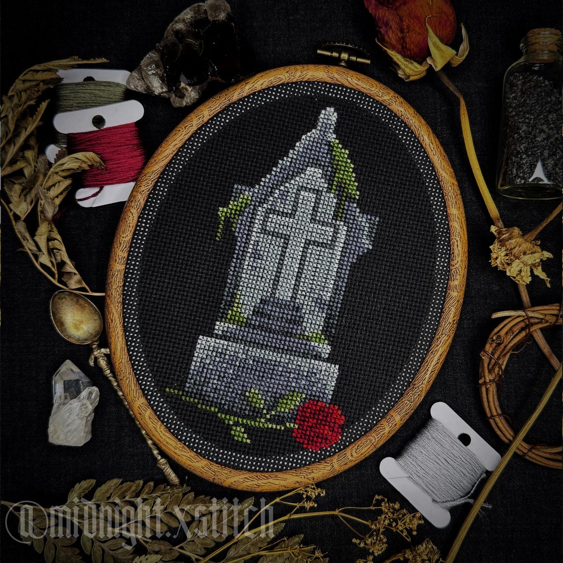Mossy Tombstone Cross Stitch PATTERN | Gothic | Witchy Embroidery | PDF ...