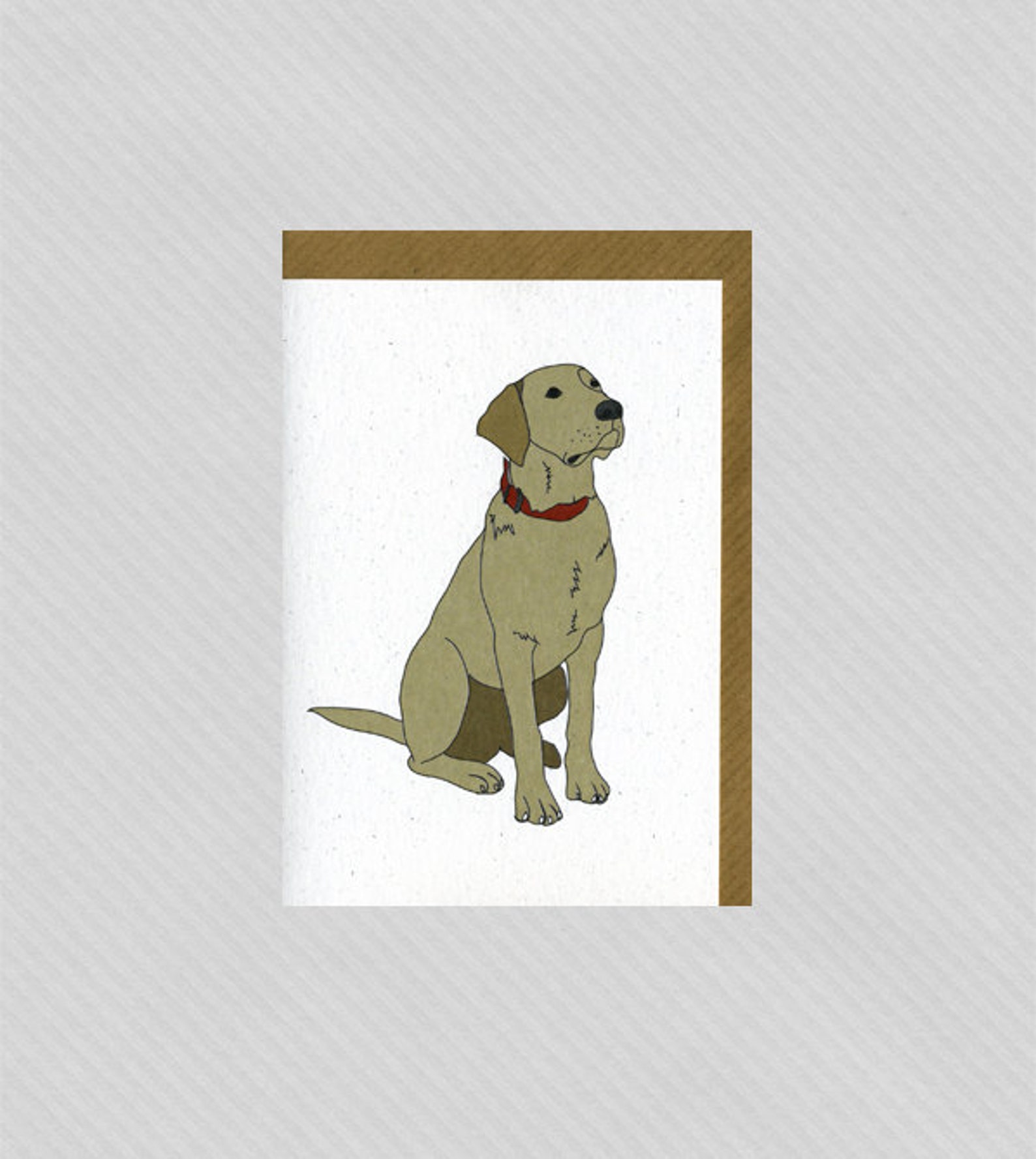 Illustrated Yellow Labrador Blank Card - Etsy