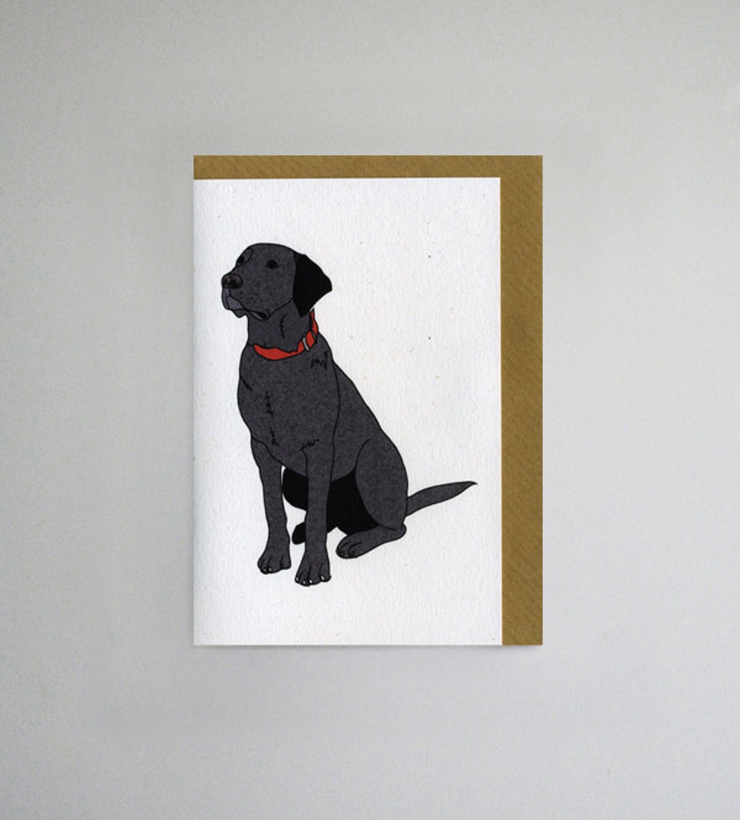 Illustrated Black Labrador Blank Card - Etsy