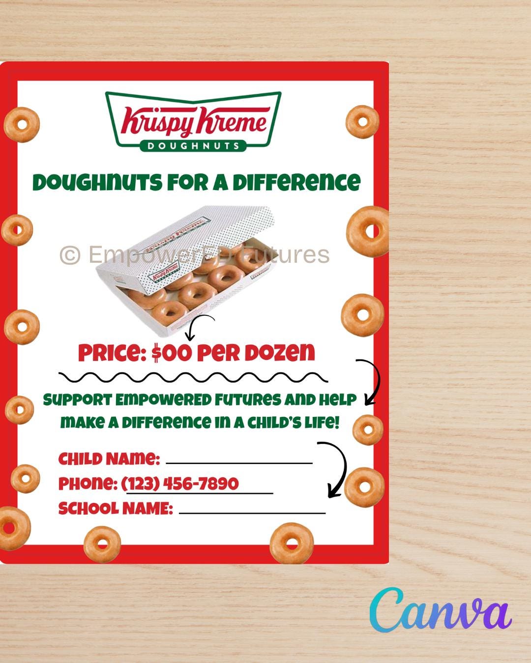 Krispy Kreme Fundraiser Order Form | Editable School PTA PDF (digital Download) - Etsy
