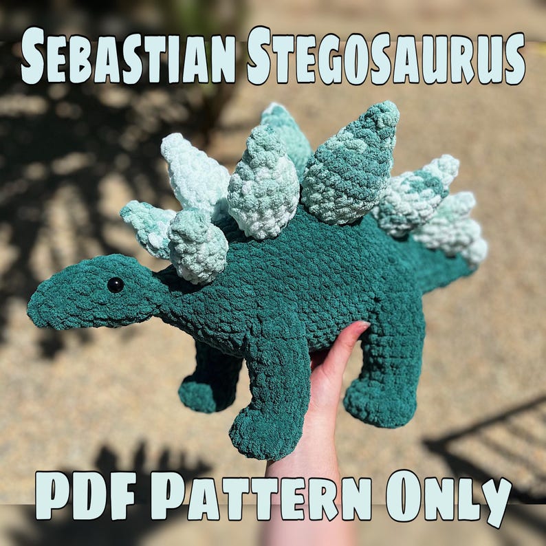Sebastian the Stegosaurus Crochet Pattern – Amigurumi Dinosaur PDF ...