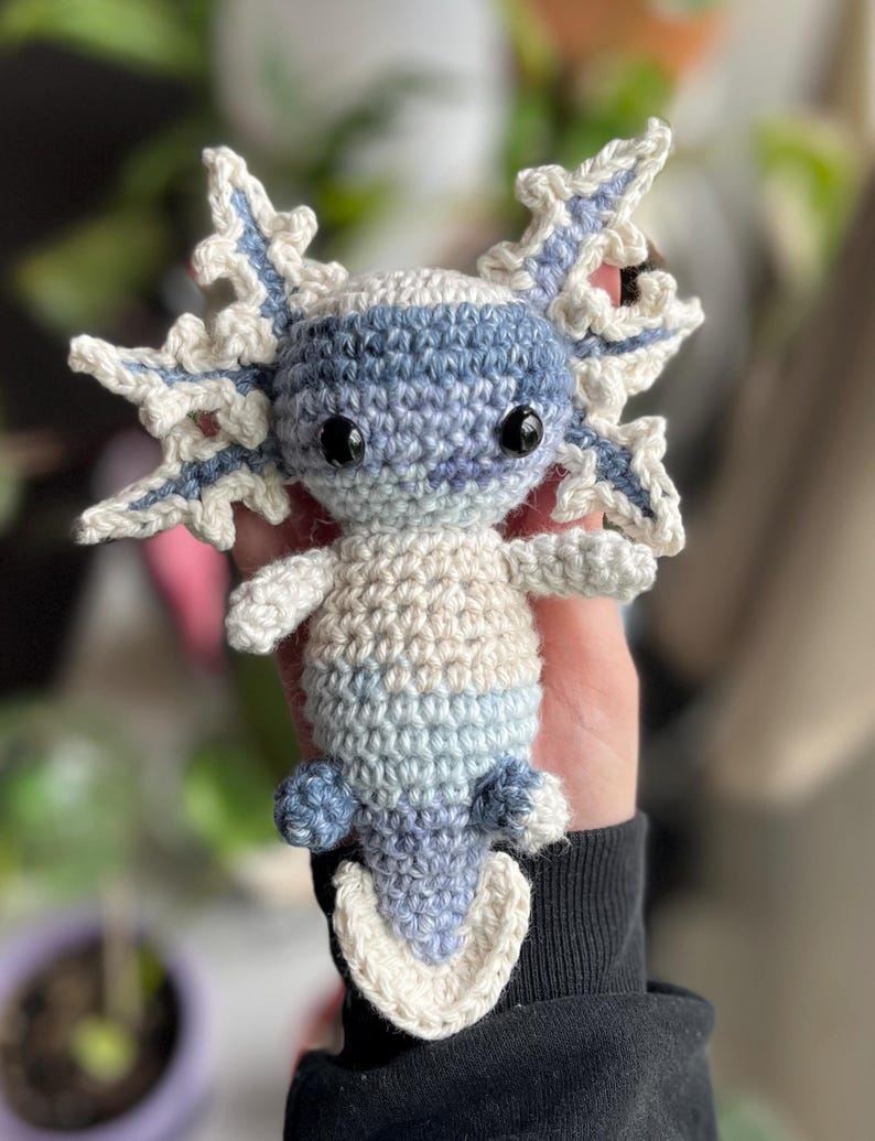 Crochet Axolotl Plushie – Cute Handmade Amphibian Toy – Kawaii Axolotl ...