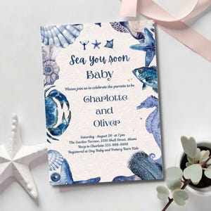 Sea You Soon Baby Shower Invitation | Blue Coastal Baby Shower Invite ...