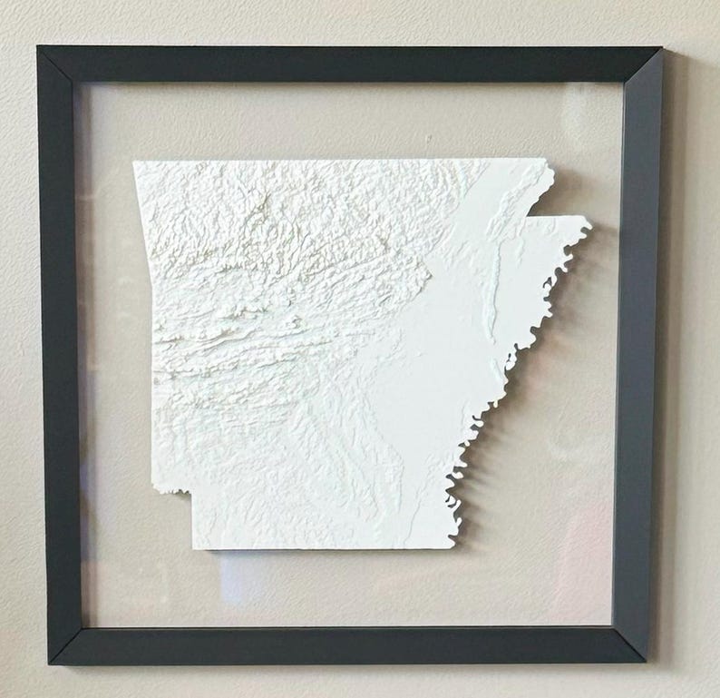 Arkansas Topographic Map - 3D Printed Wall Art - Etsy