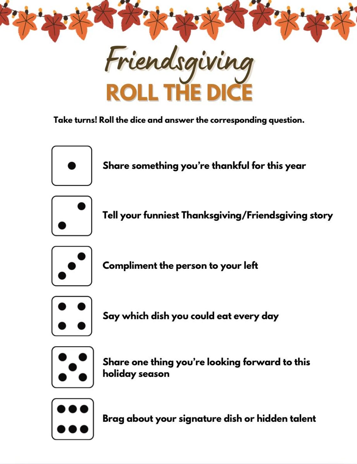 Friendsgiving Games Bundle! (8 Games) - Printable Party Activities ...