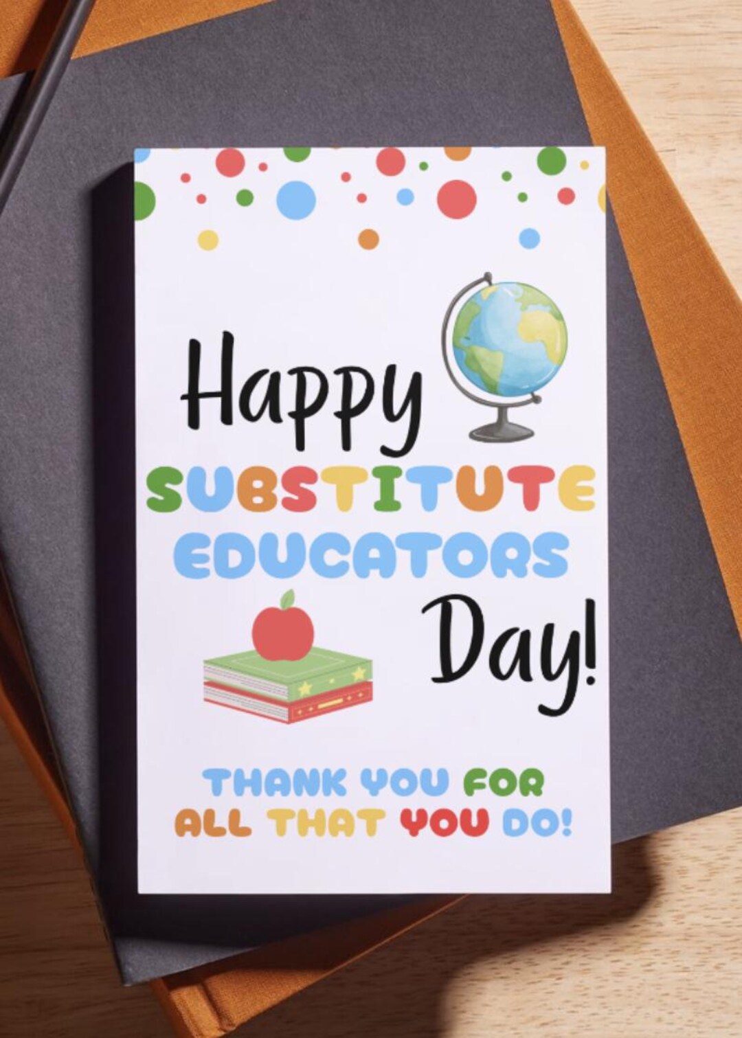 Happy Substitute Educators Day Card – Thank You Card for Substitute ...