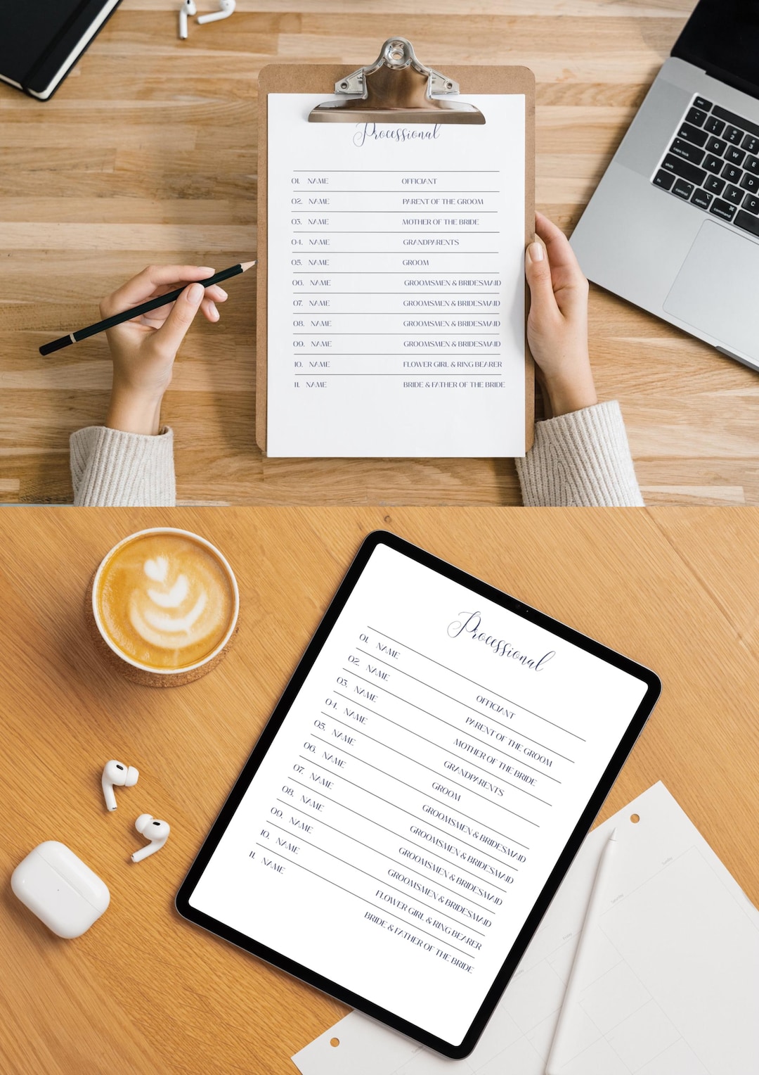 Wedding Processional Order Template • Editable Ceremony Guide ...