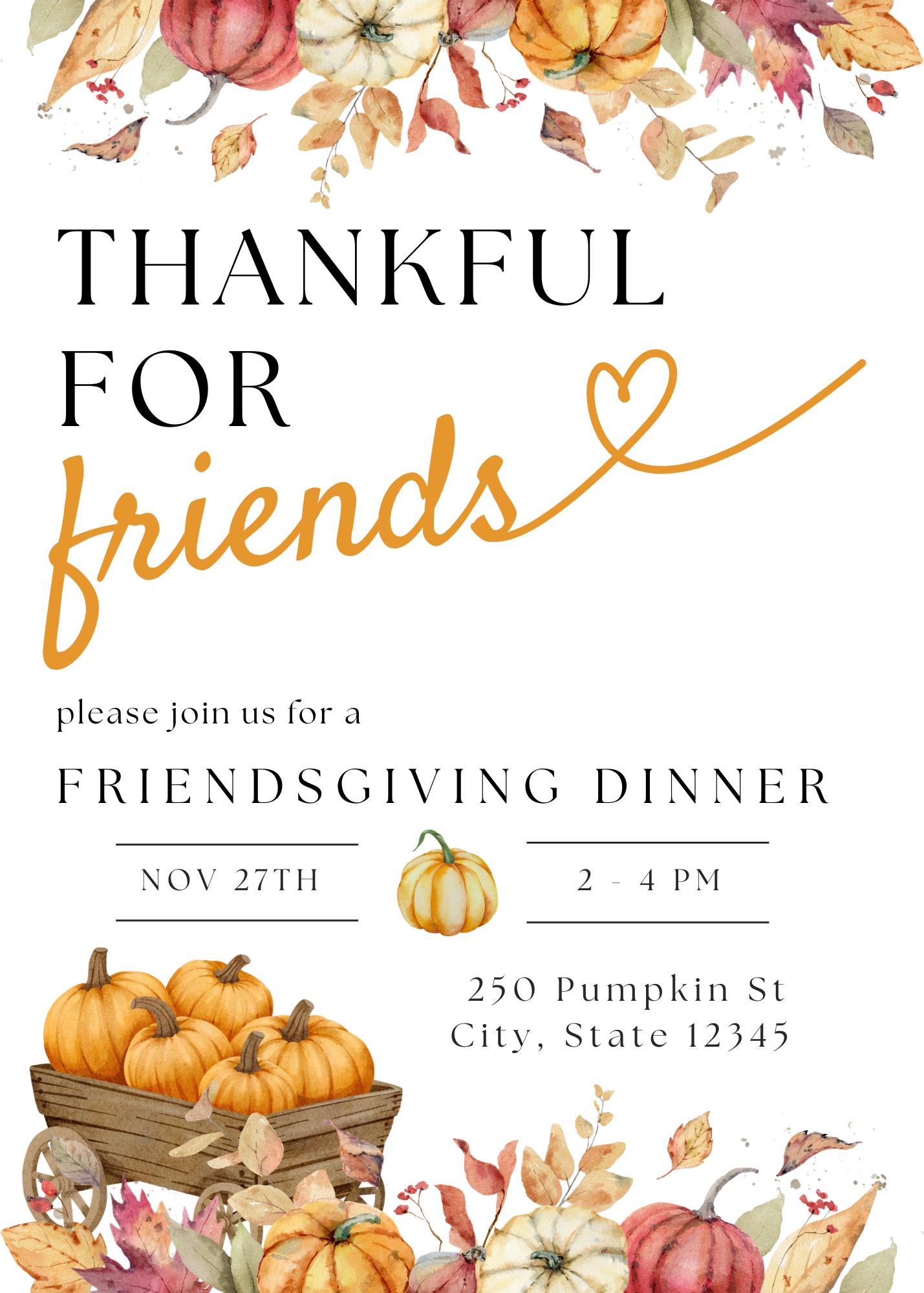 Editable Friendsgiving Invitation Template - Etsy