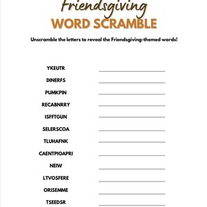 Friendsgiving Games Bundle! (8 Games) - Printable Party Activities ...