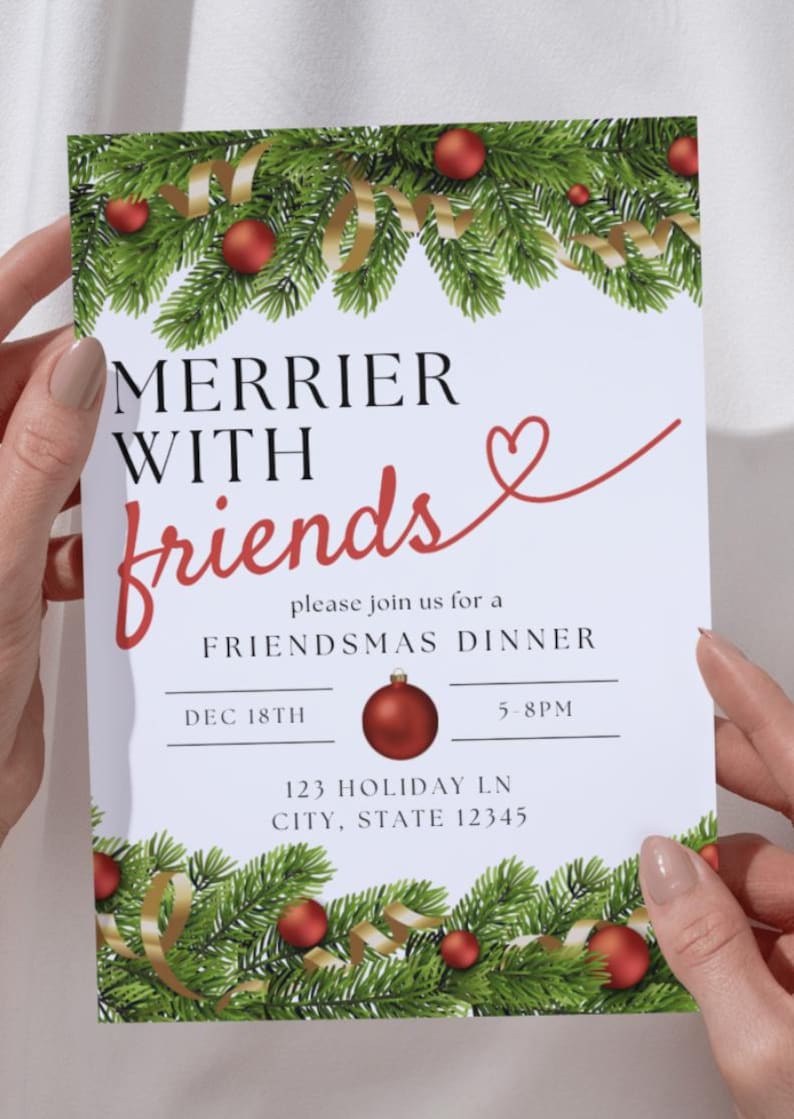 Editable Friendsmas Invitation Template - Etsy
