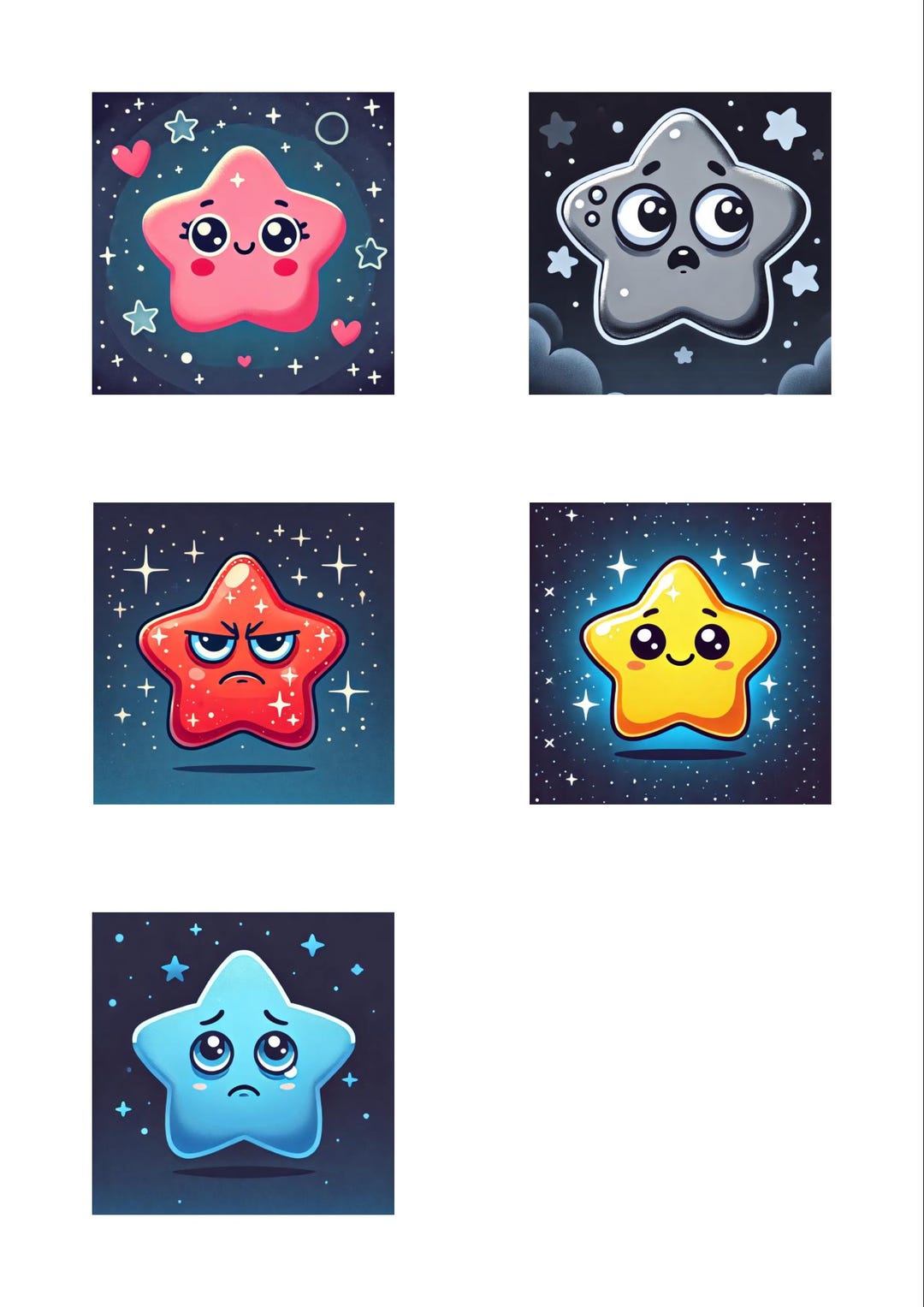 Star Emotion Pictograms - Etsy