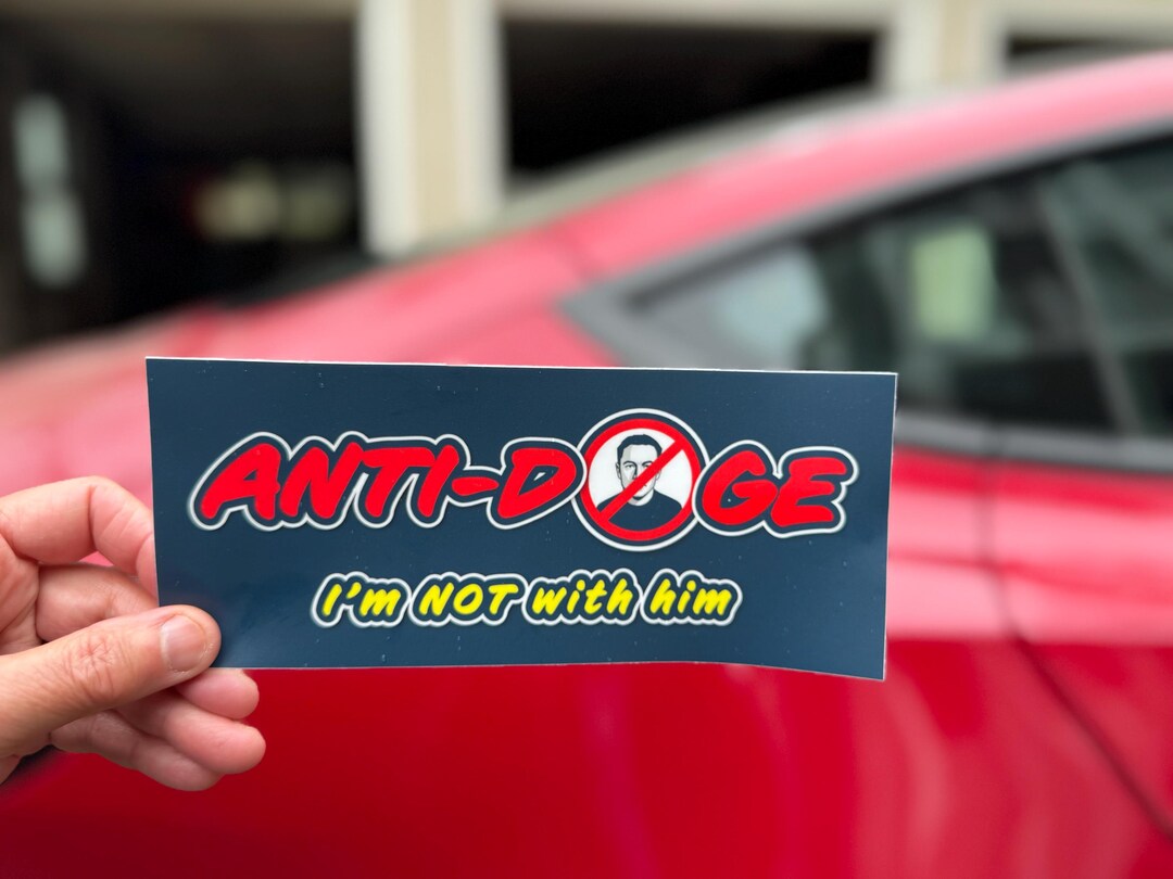 Anti-elon Musk, Anti-doge Decal, 7.5"x3" Bumper Sticker | for Tesla and ...