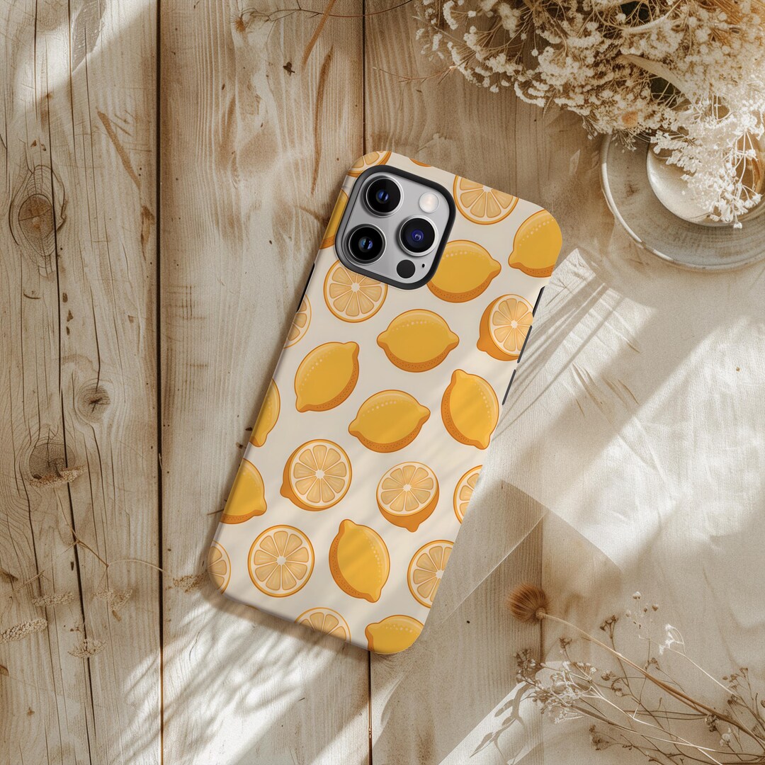 Lemon Phone Case - Citrus Inspired Tough Case for Fruit Lovers, Gifts for Her, Summer Vibes ...