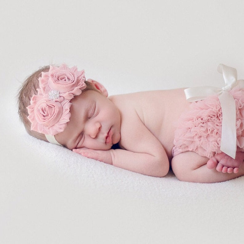 Baby Bloomer Set Dusty Rose Chiffon Ruffle Bloomer and - Etsy