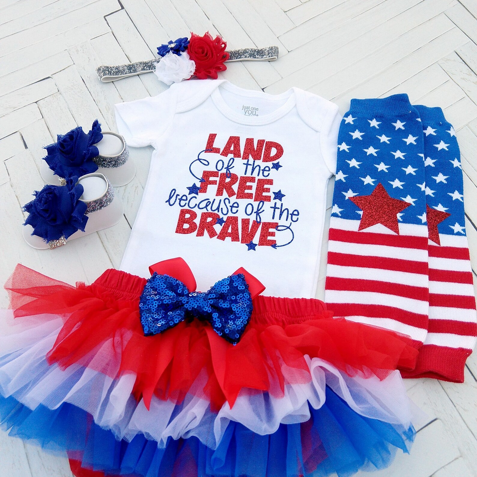 4th of July Baby Girl Outfit American Flag Baby Outfit Land - Etsy