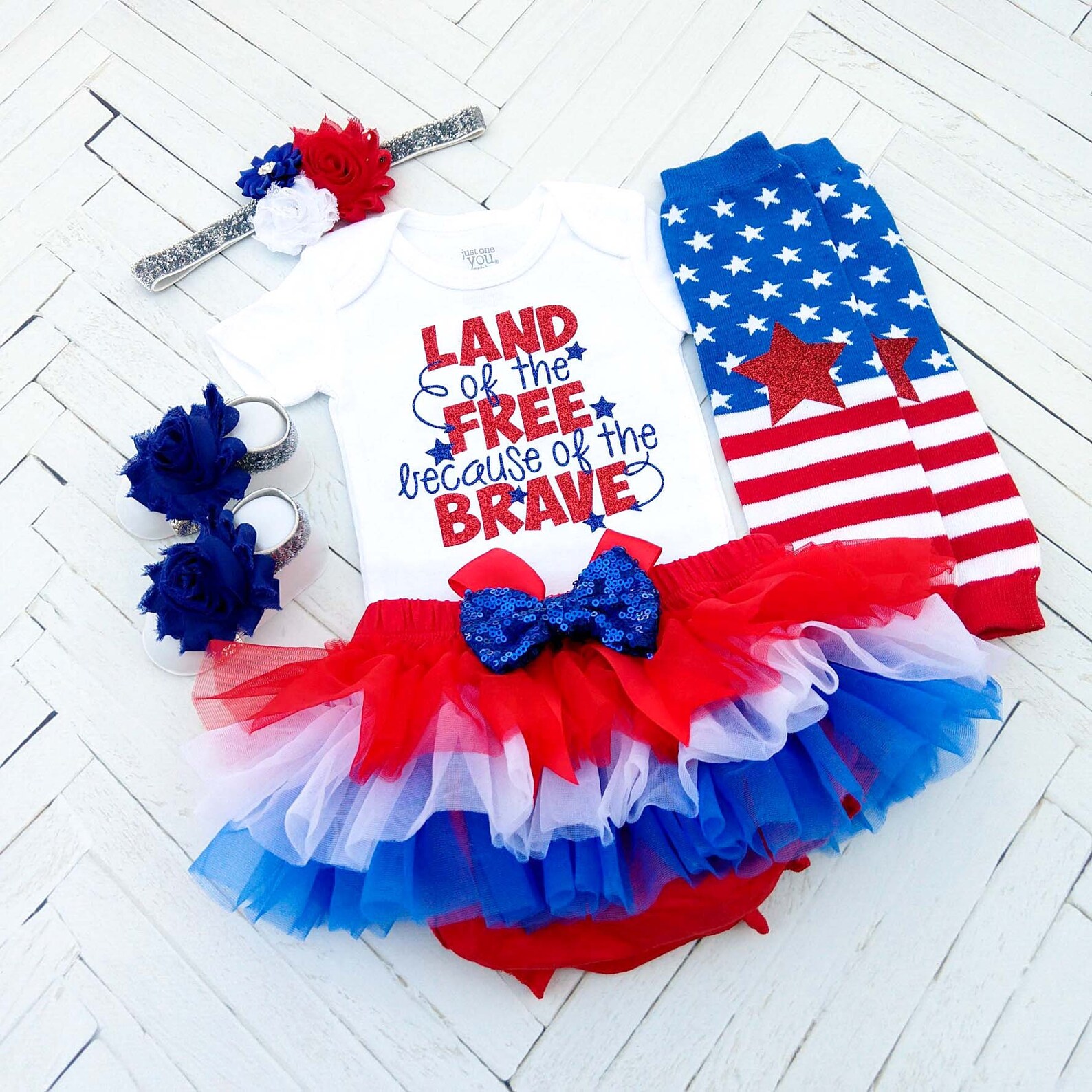 4th of July Baby Girl Outfit American Flag Baby Outfit Land | Etsy