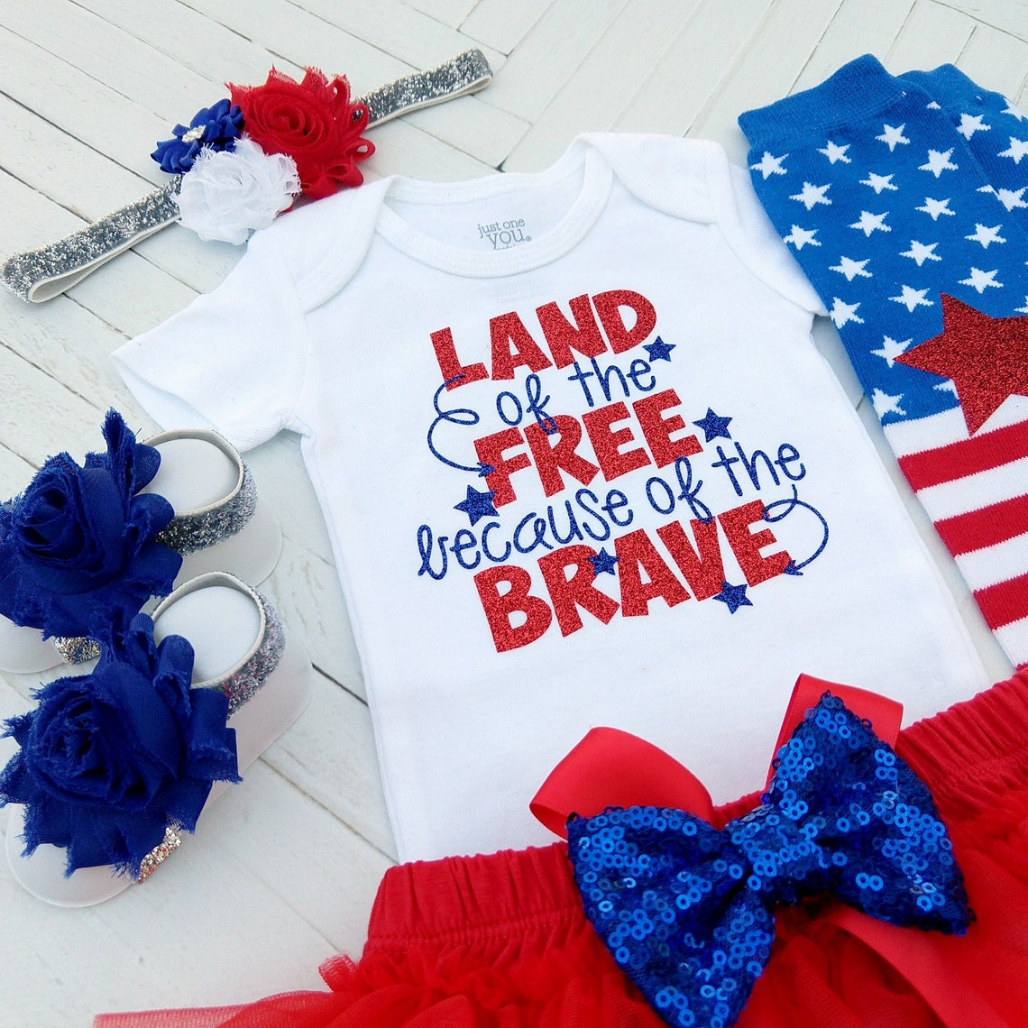 4th of July Baby Girl Outfit American Flag Baby Outfit Land - Etsy